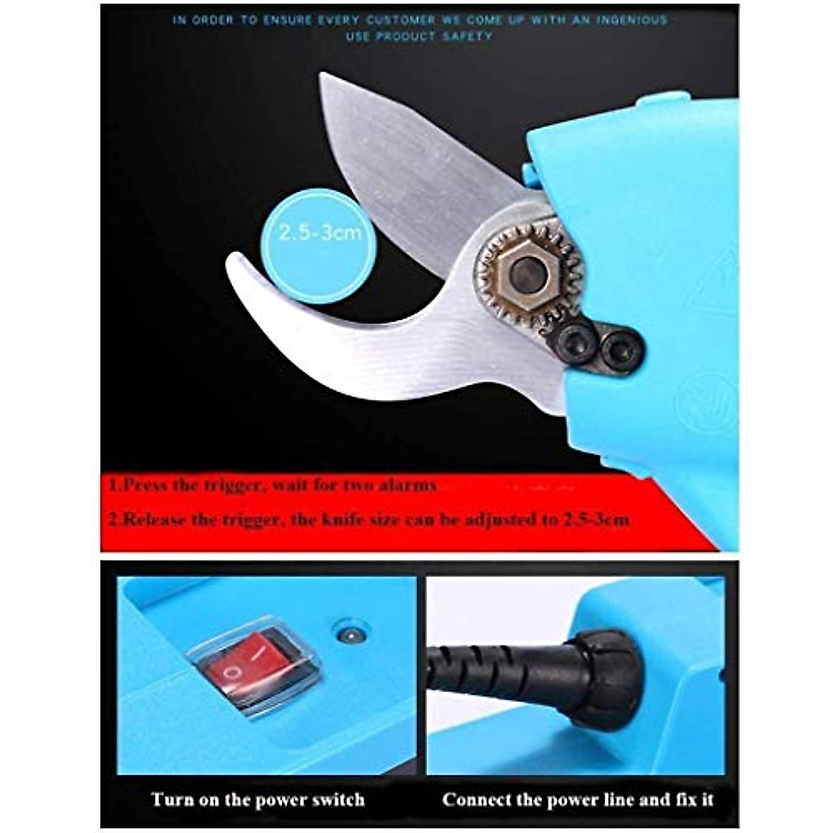 ATAAY Professional Electric Pruning Shears Electric Pruning Shears Fr It Tree Branch Scissors, Rechargeable Garden Cutting Machine Gardening Tool Cutting Diameter