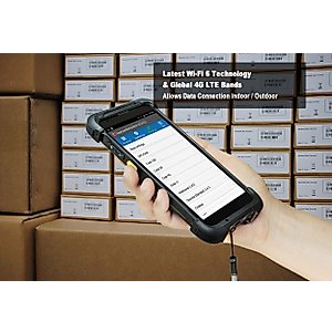 Rugged Enterprise Mobile Computer Android Barcode Scanner, 5.5" Touch Screen Handheld Data Terminal with Wi-Fi 6 & 4G LTE, 2m (6.5ft) Drop-Resistant Durability