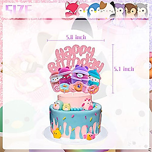 𝓢𝓺𝓾𝓲𝓼𝓱𝓶𝓪𝓵𝓵𝓸𝔀𝓼 𝓟𝓪𝓻𝓽𝔂 Squad Themed Birhthday Party Supplies for Girls Party Decorations Set for Kids and Boys Party Favors Included Banner Balloons Cake Cupcake Toppers