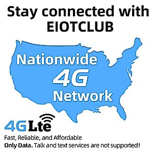 EIOTCLUB Prepaid 4G LTE Cellular SIM Card - No Contract Wireless - USA Compatible with AT&T and T-Mobile Networks for Security and Hunting Trail Game Cameras, GPS Devices- for Data, No Voice & Text