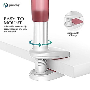 Purely Gooseneck Phone Holder | Flexible Arm Cell Phone Stand for Desk, Night Stand, Headboard - Clamp Mount Clip Bracket, 360-Degree Rotation, Aluminium Alloy - 33-Inch (1-Pack, Rose)