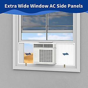 Wintcomfort Window Air Conditioner Side Panel with Adjustable Frame, Universal Window AC Accordion Filler Kit for Window AC Units 5000~14000 Btu, Window AC Insulation Side Panels with Frame