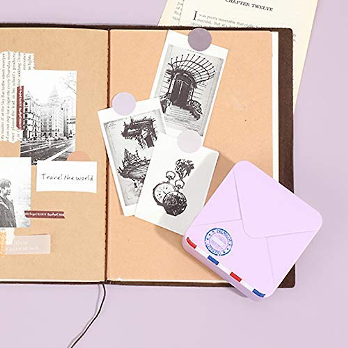 Phomemo M02s Mini Bluetooth Thermal Pocket Printer (Green) with 3 Rolls Adhesive White/Transparent/Semi-Transparent Paper, Compatible with iOS + Android for Plan Journal, Study Notes, DIY, Work, Gift