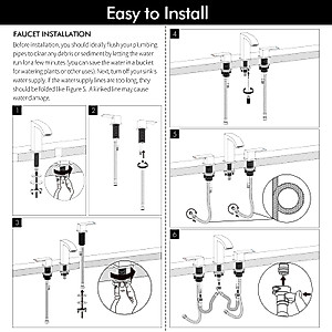 KES Waterfall Bathroom Faucet 8-inch, Widespread Bathroom Sink Faucet 3 Hole, 2 Handle Faucet for Bathroom Sink, SUS304 Stainless Steel Matte Black, L4355LF-BK