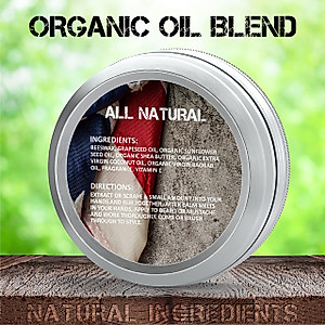NATURAL AMERICAN VETERAN Beard Balm – 100% All Natural, Masculine Scent, Essential Oils with Organic Shea Butter – Moisturizes, Softens & Strengthens - Made in USA – Conditioning Beard Balm, 2 oz