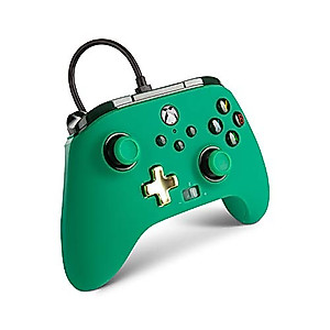 PowerA Enhanced Wired Controller for Xbox Series X|S - Green, Gamepad, Wired Video Game Controller, Gaming Controller, Works with Xbox One - Xbox Series X