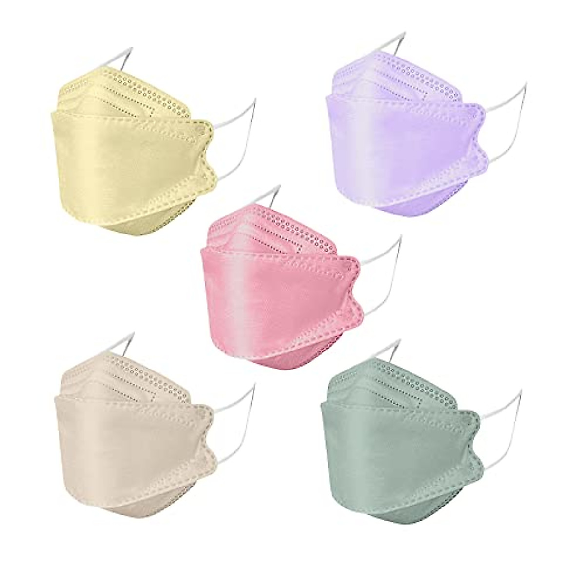 50PCS Adult's Multicolor Face_KF94_Mask,4-Ply Filtеr KF94 Màsk for Adult,3D Design Shape Face Protection Covering with Elastic Earloop and Nose Clip,High Filtration- Fast delivery [In Stock]|