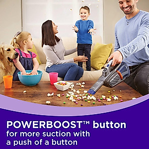 BLACK+DECKER Furbuster Handheld Vacuum for Pets, Cordless, AdvancedClean+, Gray (HHVK515JP07)