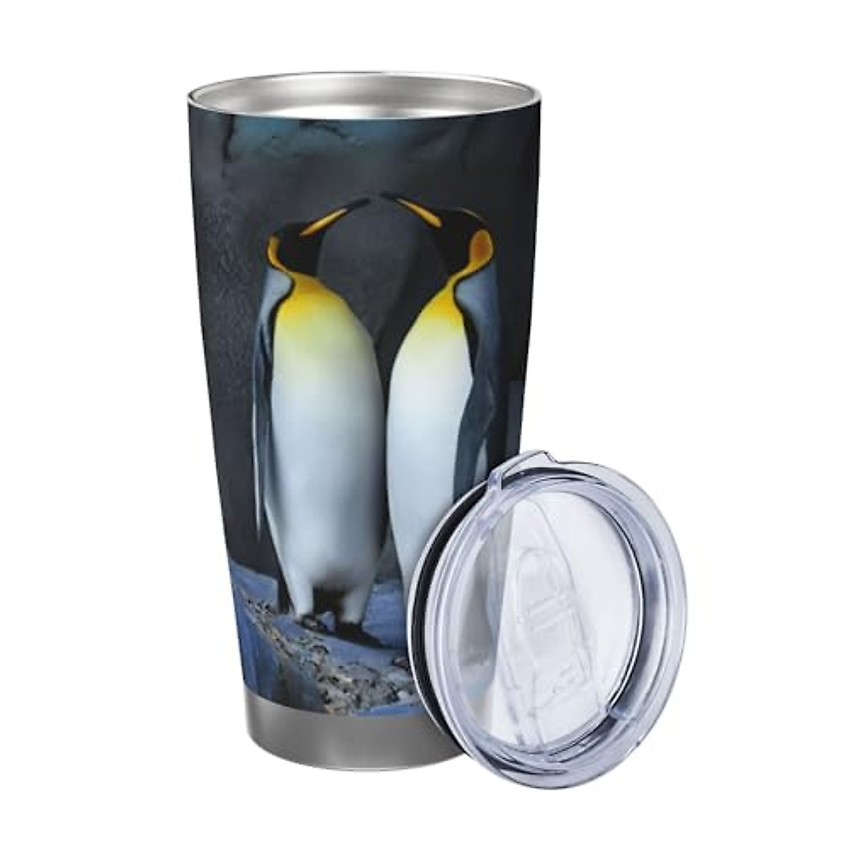jshmgchw 3d Penguin 20oz Tumbler, Car Cup With Lid And Straw, Spill-Proof, Stainless Steel Double Wall Vacuum Insulated Reusable Coffee Travel Mug, For Cold Drinks, Hot Beverage