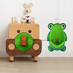 Cute Frog Standing Potty Training Urinal for Boys Toilet with Funny Aiming Target - Blackish Green