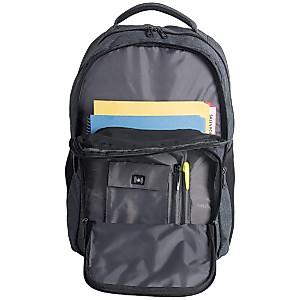 Kenneth Cole REACTION Travelier Multi-Pocket Laptop & Tablet Business, School, & Travel Backpack Bag, Charcoal, One Size