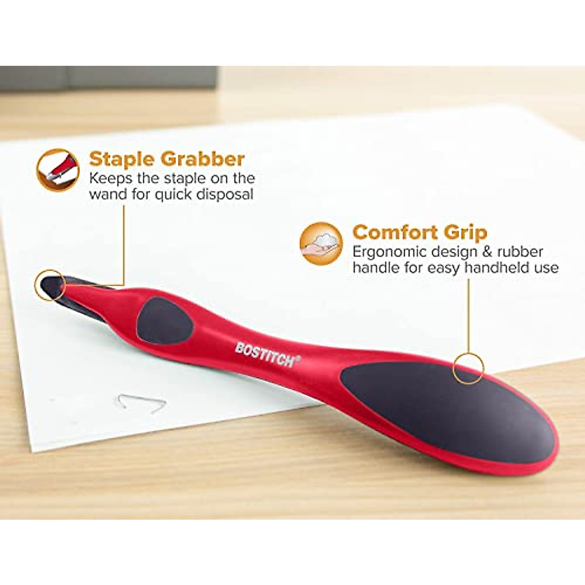 Bostitch Office Bostitch Professional Magnetic Easy Staple Remover Tool 3 Pack Red Colored Staple Puller Stick