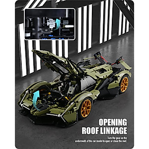 Nifeliz Super car V12 GT MOC Building Blocks and Construction Toy, Adult Collectible Model Cars Set to Build, 1:8 Scale Sports Car Model (2527 Pcs)