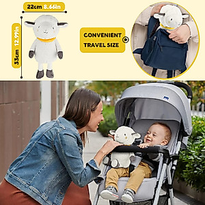 nicknack Baby Sleep Soother Toy Sheep Plush Toy Soft Stuffed Animal with Night Light & Soothing Sounds for Toddler Boys and Girls Gift