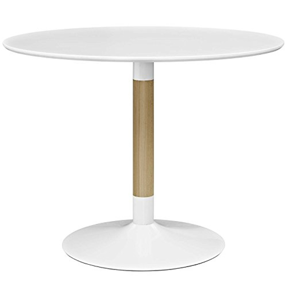 Modway Whirl 40" Contemporary Modern Round Kitchen and Dining Table in White