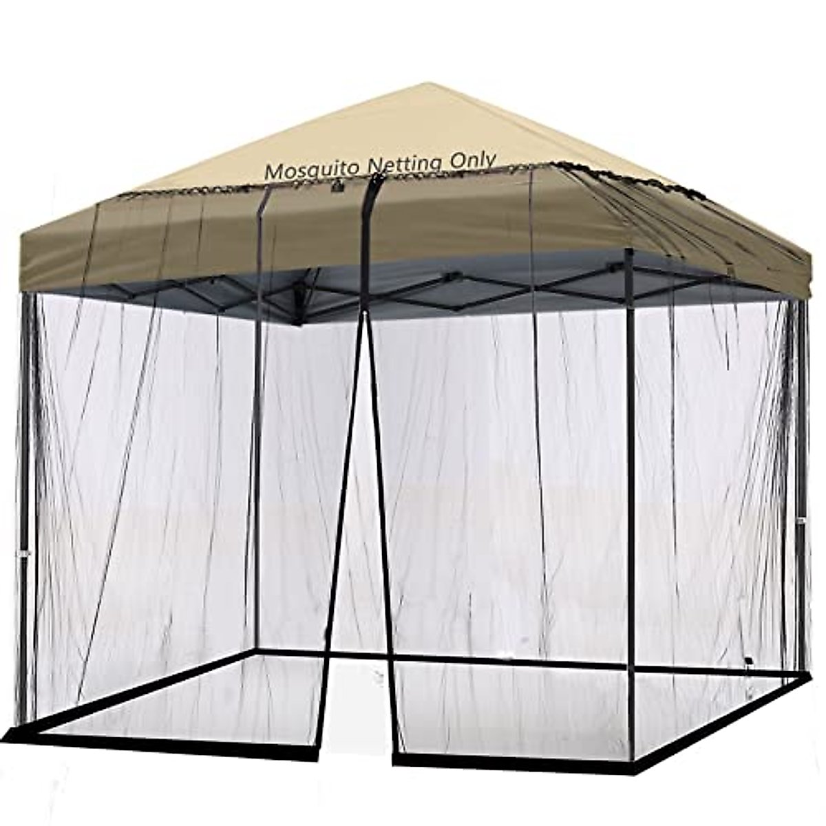 Tiimmgaal 10' x 10' Patio Umbrellas Netting Mosquito Netting, Gazebo Canopy Patio Umbrella square clearance or circularity OtdoorCanopy Umbrella Screen (Black)（Note: mosquito netting only）