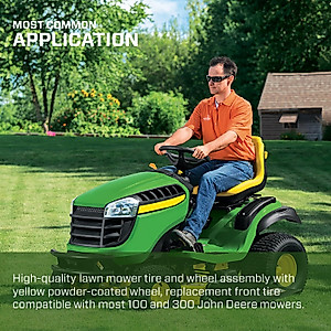 MARASTAR 21425 15x6.00-6 Tire and Wheel Assembly, Replacement Riding Lawn Mower Front Tires Compatible with 100 and 300 Series John Deere Riding Mowers, 2 pack