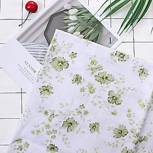 7pcs Different Pattern Patchwork Fabric Cotton Green Batiks Sewing Scrapbooking Quilting Artcraft for Sewing Craft Cloth DIY Wallet Cushion Cover(25cmx25cm)