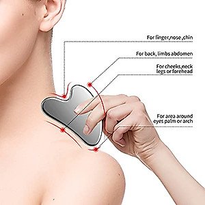 Stainless Steel Gua Sha Tool - Gua Sha Massage Tool, for Facial Microcirculation/Removes Toxins/Prevents Wrinkles/Boost Radiance of Complexion - 100% Authentic & Genuine Stainless Steel
