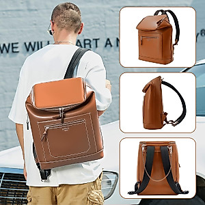 LAPOLAR Travel Backpack, Business Travel Laptop Backpack for Men, 15.6 inch Computer Bag Flap Backpack