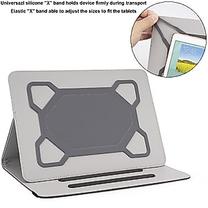 DPOB Universal Case for 9-11 inch Tablet, Stand Folio Universal Tablet Case Protective Cover for 9" 10.1" Touchscreen Tablet, with Adjustable Fixing Band and Multiple Viewing Angles