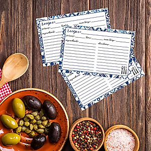 Recipe Cards 4" X 6" Double-Sided Premium Thick Card Stock Great Gift for Amateurs or Experienced Chefs (Pack of 50) (Blue)