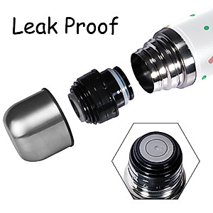 Stainless Steel Leather Vacuum Insulated Mug Summer Watermelon Ice Cream Thermos Water Bottle for Hot and Cold Drinks Kids Adults 16 Oz