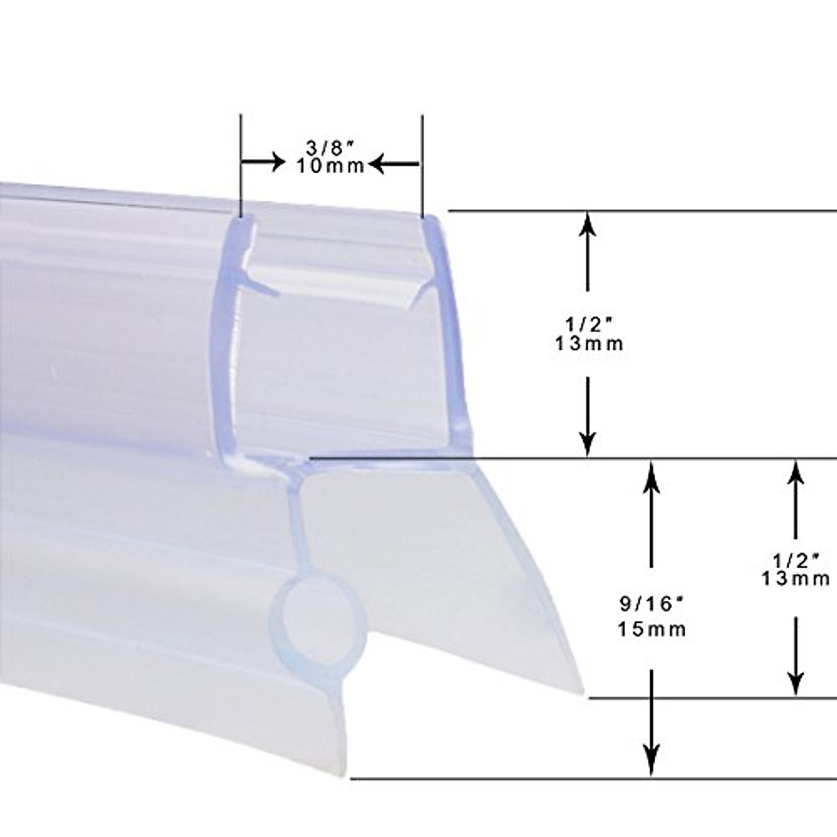 ELEGANT Shower Plastic Strip 28" Long Clear Vinyl Shower Door Bottom Seal Strips,Waterproof Rail for 3/8" Frameless Glass Shower Doors