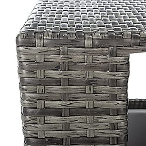 SAFAVIEH Outdoor Collection Mazeli Grey Brown Woven Square Lid Trash Bin (Fully Assembled) PAT7512C