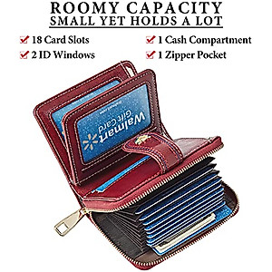 FOXLOVER RFID Credit Card Holder for Women, Ladies Small Leather Credit Card Case Security Accordion Wallet