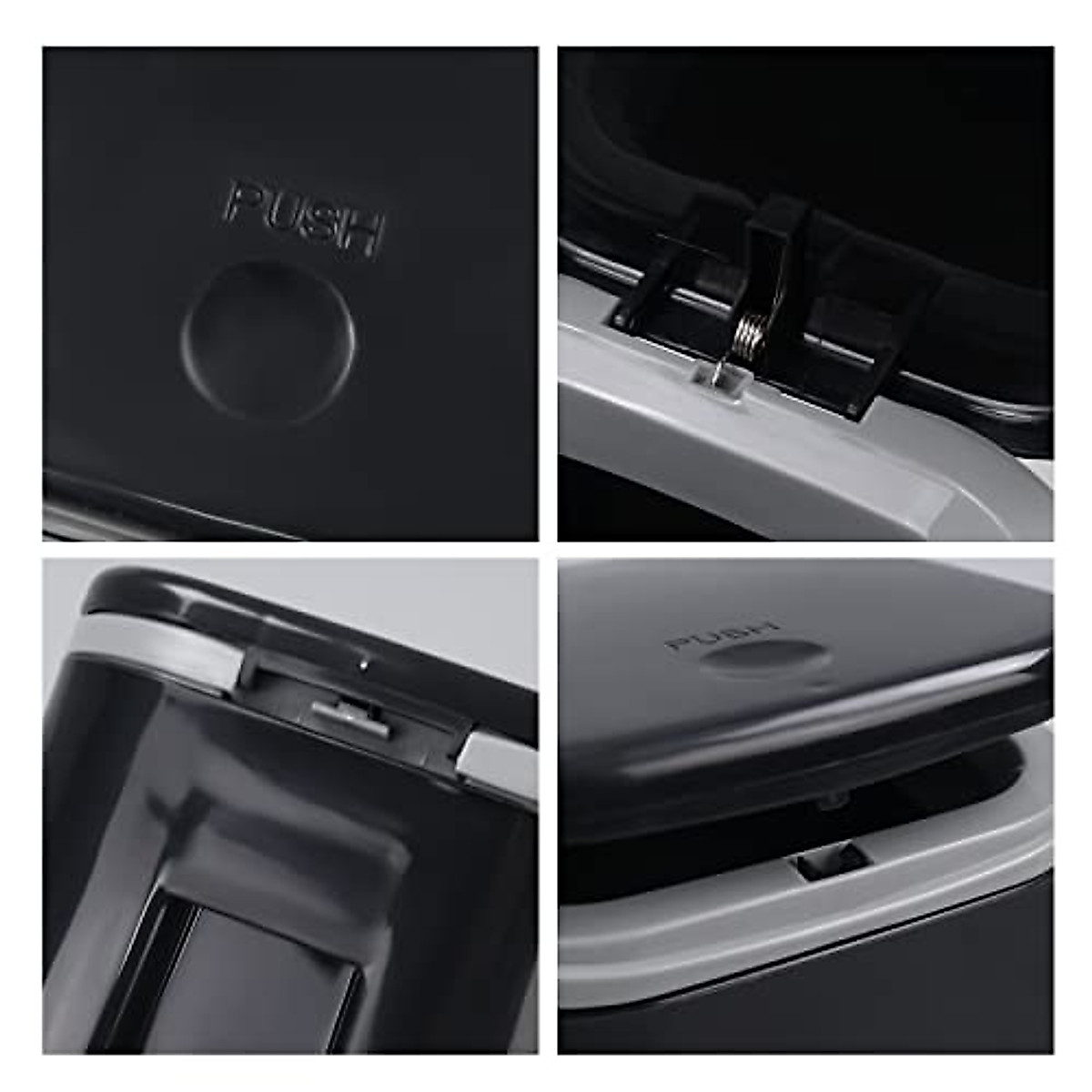 Zopnny Plastic 0.5 Gallon Tiny Trash Can, Desktop Mini Waste Bin, Black