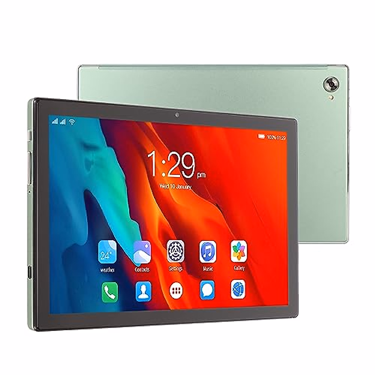 ICRPSTU 10.1 Inch Tablet, Tablet Dual Speakers Octa Core Processor 8GB 256GB 100-240V Green for Android 12 for Home (US Plug)