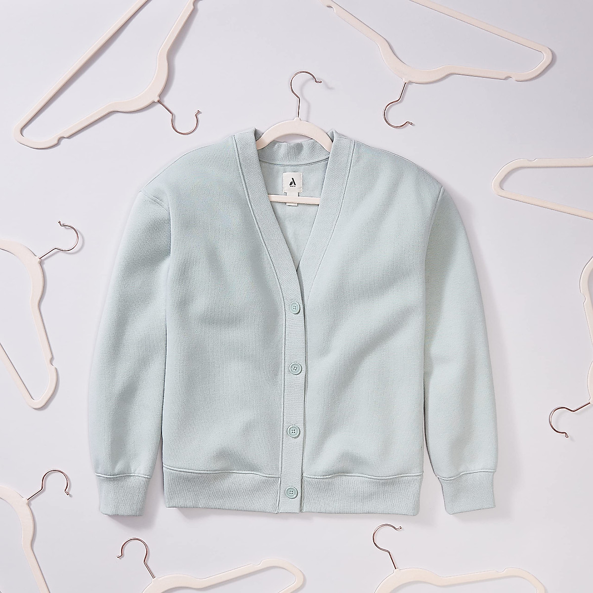 Amazon Basics Slim, Space-Saving, Velvet, Non-Slip, Sturdy Suit Clothes Hangers, Pack of 50, Blush Pink/Rose Gold