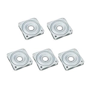 S SYDIEN 5Pcs 2 Inch Square Lazy Susan Turntable Bearings Kitchen Hardware Swivel Plate Galvanized Steel Rotating Bearing Plate for Kitchen, Painting, Makeup Holder