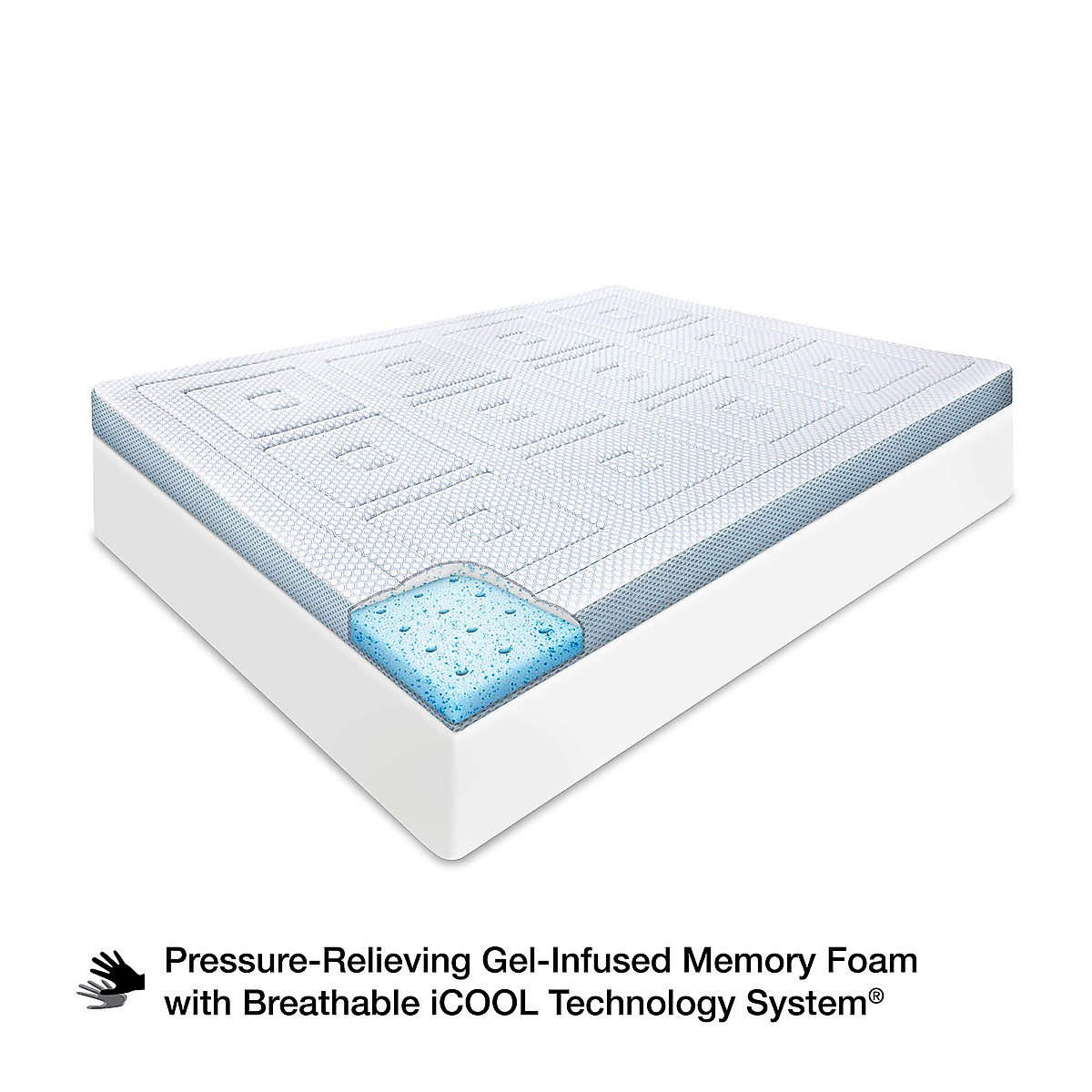 SensorPEDIC SensorCOOL 3-Inch Gel-Infused Mattress Topper, Twin, White