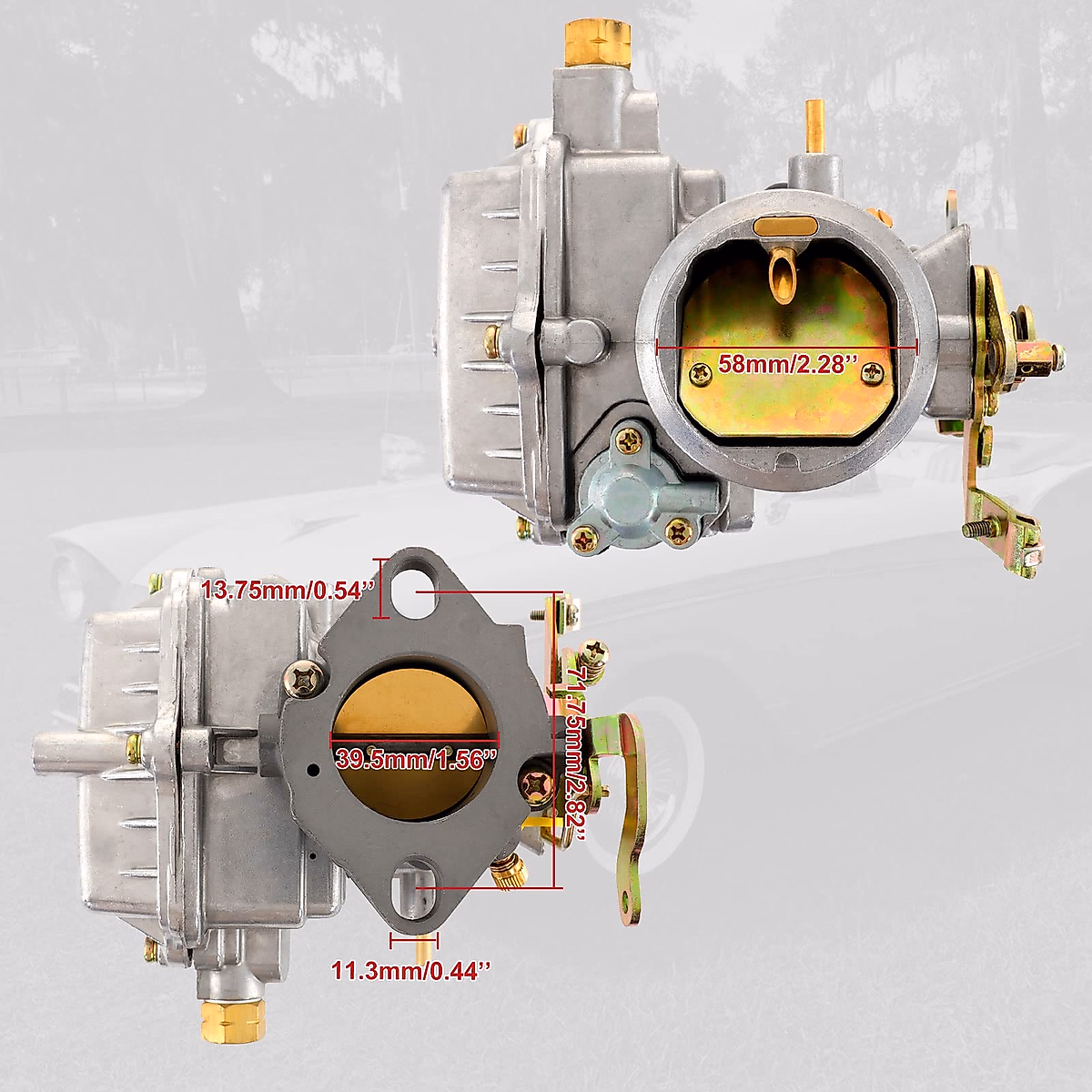 ALAVENTE Carburetor For Ford 1957 1960 1962 144 170 200 223 6-Cyl 4-Cyl 1 Barrel Replace 1904 holley Manual Choke…