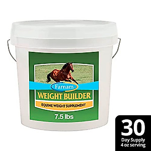 Farnam Weight Builder Horse Weight Supplement, Helps Maintain Optimal Weight and Body Condition with no Sugar Added, 7.5 pounds, 30 Day Supply