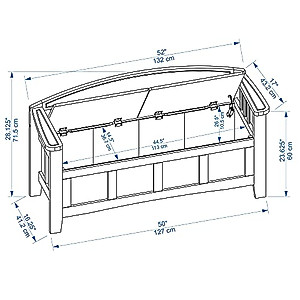 Linon Natural Washed Storage Frankie Bench, Seat Height of 18"