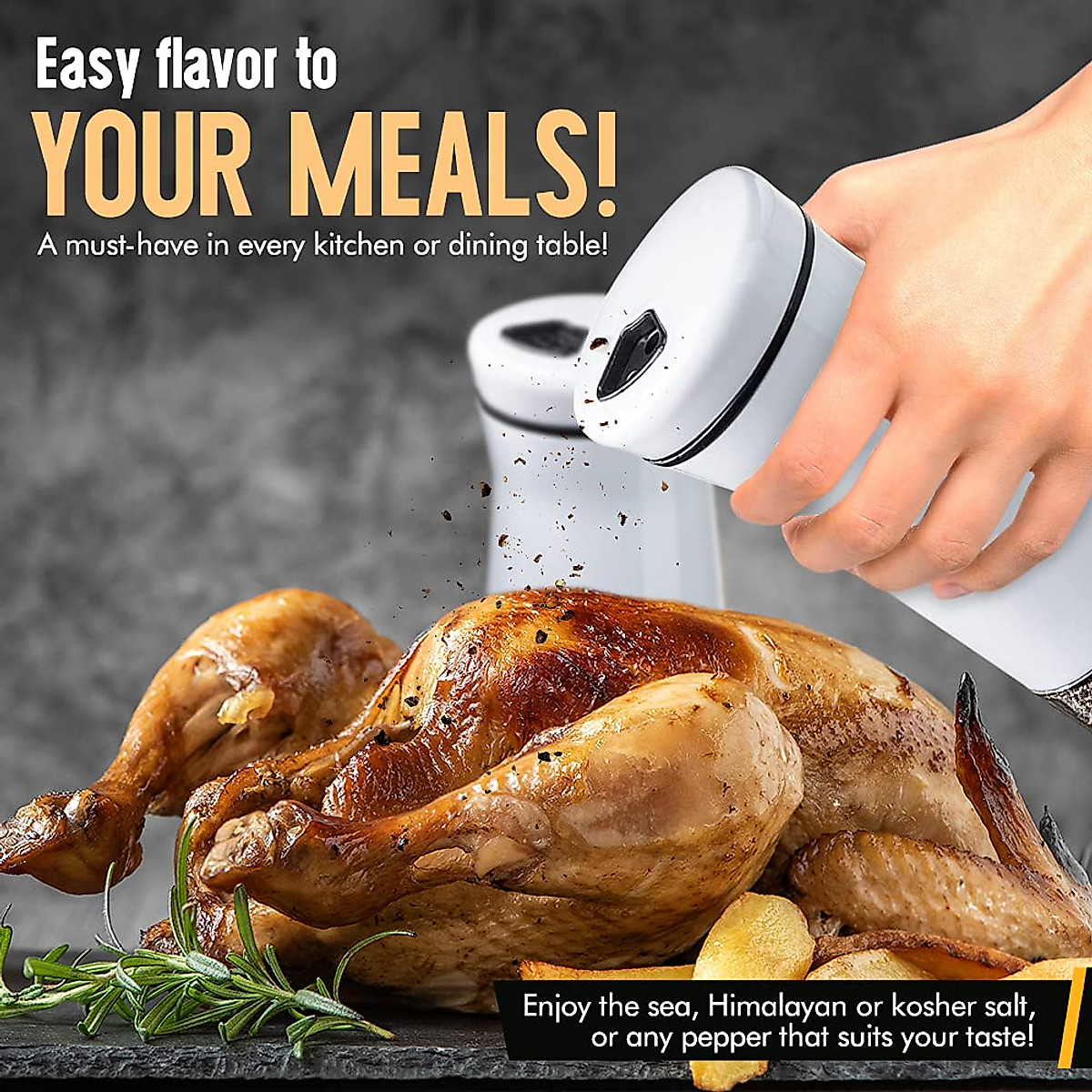 Butter dish set N salt and pepper shaker set Bundle [White]