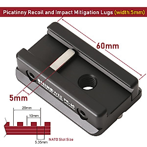 SHINEWEE Picatinny Arca Swiss Plate, Picatinny Rail Converted into Arca RRS Dovetail Adapter,Picatinny Rail to Arca Tripod Mount Adapter