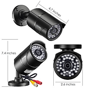 ZOSI 1000TVL 960H CCTV Camera 36IR LEDs Outdoor Night Vision 100ft High Resolution Home Security Camera Bullet Camera