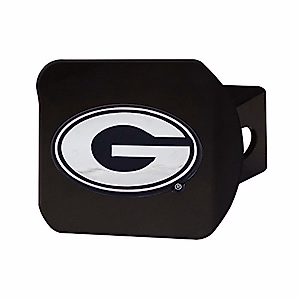 FANMATS 21030 Georgia Bulldogs Black Metal Hitch Cover with Metal Chrome 3D Emblem