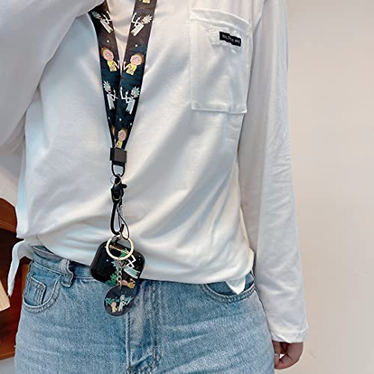NOLEGA Fancy Funny Friendly Gestures and Unique IMD Process TPU Soft AirPods Pro 2019 Case Compatible AirPods Pro 2nd Generation Case（2022 Release） With Cartoon Lanyard Keychain AirPods Pro 1/2nd Case
