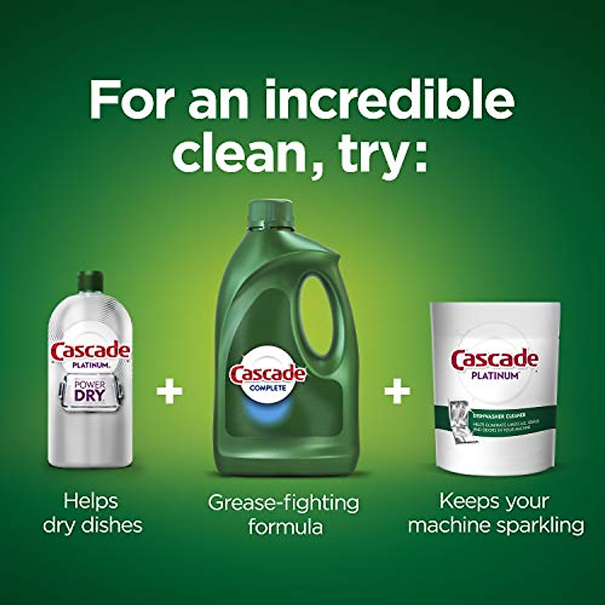 Cascade Complete Dishwasher Detergent Liquid Gel, Fresh Scent, 75 oz