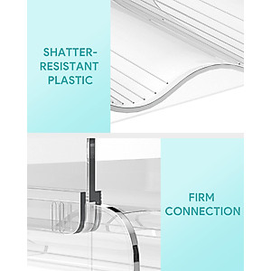 4 Tier Water Bottle Organizer - 16 Bottles, Stackable Cup Organizer for Cabinet, Countertop, Pantry & Fridge, Free-Standing Kitchen Tumbler Storage Holder for Wine and Drink Bottles, Clear Plastic