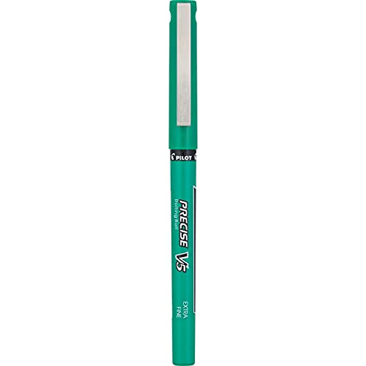 PILOT Precise V5 Stick Rolling Ball Pens, Extra Fine Point, Green Ink, Dozen Box (25104)