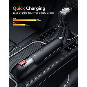 CAFELE Car Vacuum Cordless Rechargeable, 【Instant Car Interior Clean】Portable 7500mAh Wireless Handheld Car Vacuum Cleaner, Mini Battery Operated Car Vacuum for Pet Hair, Food Crumbs, Detail Cleaning