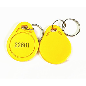 Quentin 100pcs Thin 26 Bit Proximity Key Fobs Weigand Prox Keyfobs Compatable with ISOProx 1386 1326 H10301 Format Readers. Works with The vast Majority of Access Control Systems(Yellow)