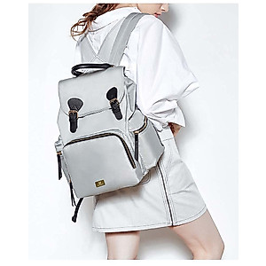 WALLOPTON Diaper Bag Backpack - Multi Function Backpack with Stroller Strap - Stylish Lightweight Large Capacity & Water Resistance - Baby Bag for girls & boys (Grey)