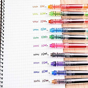 10pcs Rolling Ball Pens, Quick-Drying Ink Pens, 0.5mm Fine Point Pens Liquid Ink Rollerball Pens for School Office Home. (10 Colors Ink)